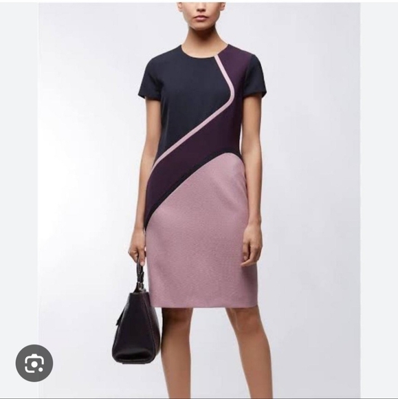 Hugo Boss | Dresses | Boss Hugo Boss Purple Pink Colorblock Dress ...